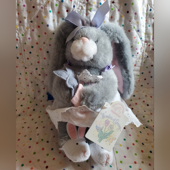 Applause | Toys | Applause Gray Bunny Rabbit Holding Baby Chantilly ...